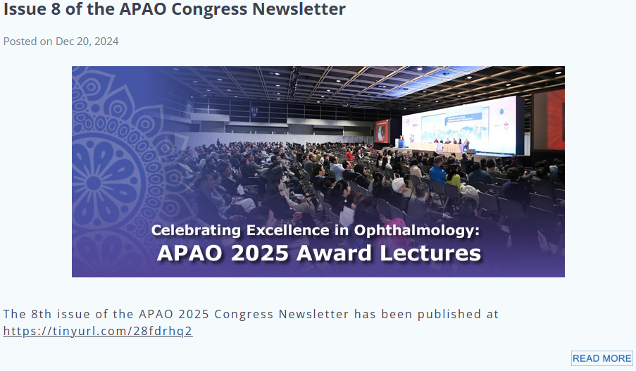 APAO® 2025 – The 40th Asia-Pacific Academy of Ophthalmology Congress